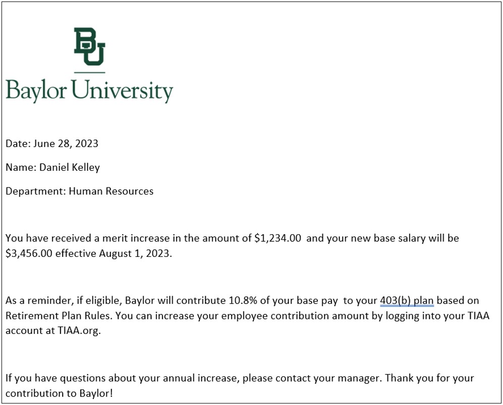 2023 Staff Merit | Human Resources | Baylor University